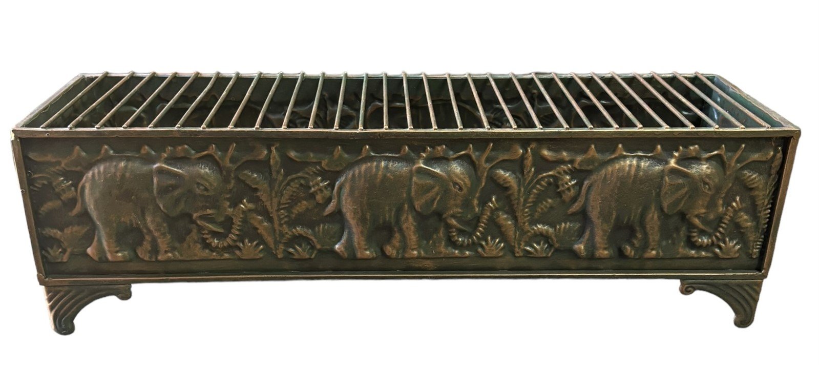 Copper Elephant Planter Slipper Stool Fireplace Grate Rack Vintage Rus ...